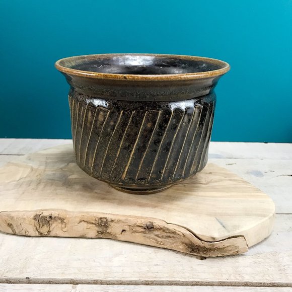 Hand Crafted | Accents | Vintage Studio Art Pottery Planter Ridged ...